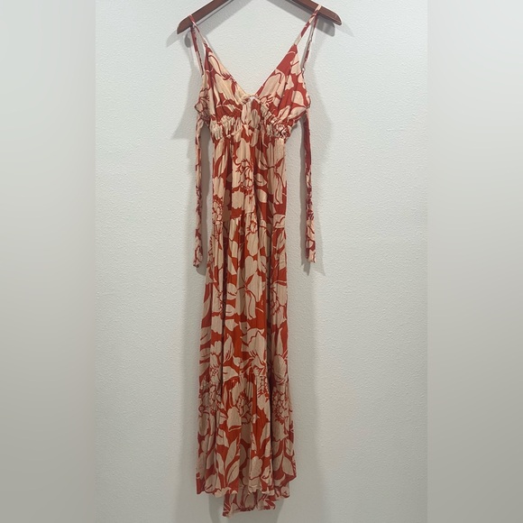 Angie | Dresses | Angie Red And Cream Floral Maxi Dress | Poshmark